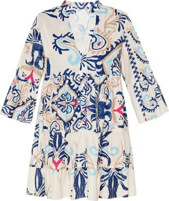 Usha Kleid Frauen Offwhite blau
