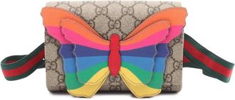 Gucci sac banane Kids GG Supreme Rainbow Butterfly Web (2016-2025) - Marron