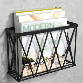 Generic Porte-revues Mural en Maille M&eacute;tallique for Magazines Ou Journaux - Panier De Rangement for La Maison, Le Salon, Le Bureau 35 * 9 * 18cm (Size : 27.5 