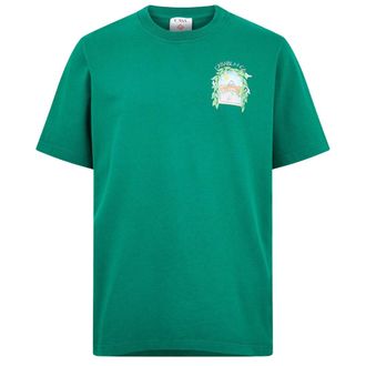 Casablanca Bedrucktes T-shirt Larch De Tennis Gr&uuml;nes T-shirt