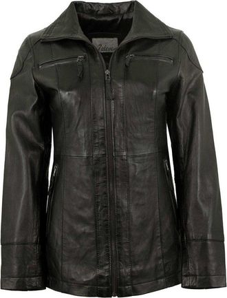 7eleven Lederjacke Olivia 7eleven - Damen Lederjacke Lammnappa schwarz