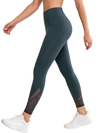 Yvette Sports Leggings Damen Sport Lange Sporthose High Waist Sportleggins, Dunkelgrau, 3XL