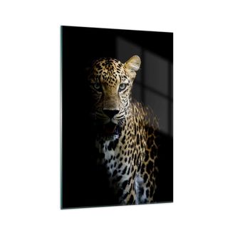 Arttor Bilder auf Glas 70x100cm Glasbild Schattig Leopard Panther Gro&szlig; Wanddeko Bild im Glas Schlafzimmer K&uuml;che Deko Wandbilder Dekoration Wohnzimmer Modern 