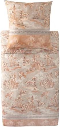 Bassetti ACQUAFORTE Bettw&auml;sche + 2 Kissenh&uuml;llen aus 100% Baumwollsatin in der Farbe TERAKOTTA 41, Ma&szlig;e: 200x200 + 2 K 80x80 cm - 9333262