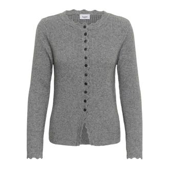 Saint Tropez Mila R-Neck Cardigan - Femme - Pulls - Gris - Taille: 42 FR