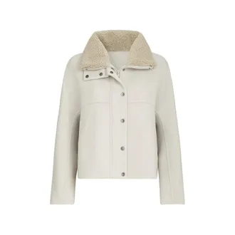 Brunello Cucinelli Hand-crafted Outerwear Jacket In Virgin Wool And Cashmere Double Cloth With Detachable Shearling Insert
