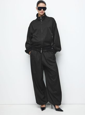 Mango Blouson bomber &agrave; rayures tennis noir - Femme - XS - MANGO