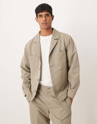 Asos Surchemise densemble &eacute;l&eacute;gante avec col &agrave; revers - Sauge-Vert