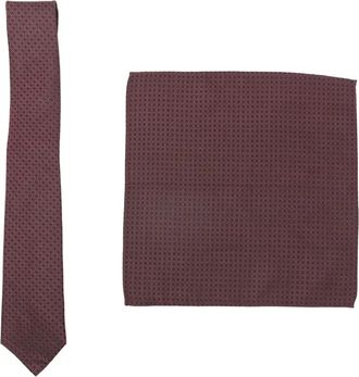 Remus Uomo Gemustertes Krawatten-Set - Rot