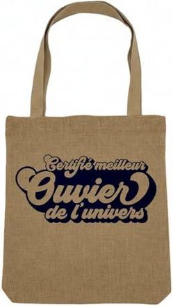 Fabulous Sac Shopping Tote Bag Aspect Lin - Certifi&eacute; meilleur ouvrier de lunivers Entreprise Usine Collegue - Sac de Courses Toile Epaisse 360g Beige Naturel C
