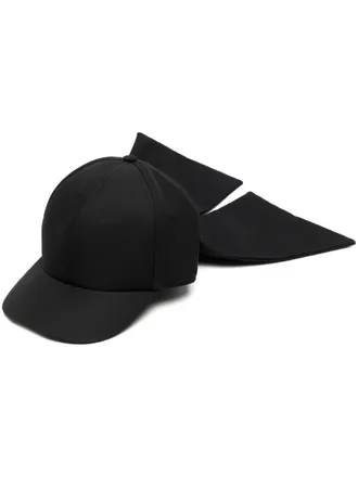 sacai casquette &agrave; d&eacute;tail de noeud - Noir