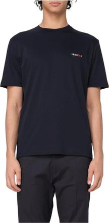 Paul Smith Homme, Tops, Bleu, Taille: XL T-shirt à Manches Courtes et Col Rond avec Détail MultiStripe