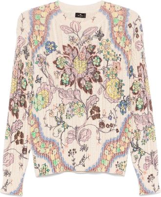 Etro Pullover mit Blumen-Print - Nude