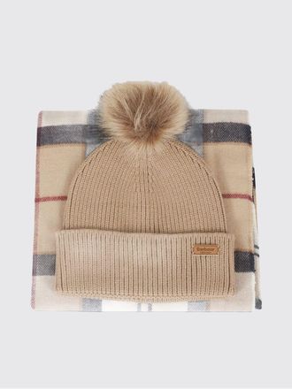 Barbour Geschenkset von mit Schal und M&uuml;tze in kontrastierendem Tartanmuster