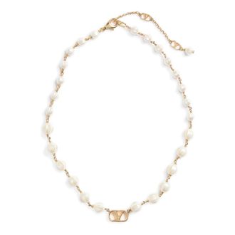 Valentino Garavani VLogo Signature Halskette - - Accessories - Damen - Wei&szlig; - ONE SIZE