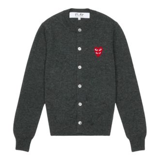 Comme Des Gar&ccedil;ons Herz-Patch-Wollcardigan - - Knitwear - Herren - Grau - 2XS