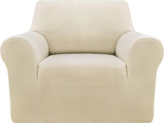 Deconovo Jacquard-Sesselbezug, 1-Sitzer, dehnbar, f&uuml;r Kinder, Beige, Sofaschonbezug