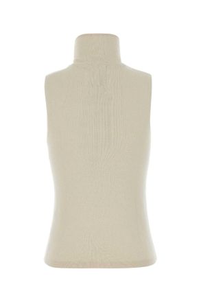Extreme Cashmere Womens Sand Knit N&acirc;&deg;502 Vest Bone Exterior: Cotton Cashmere Maglieria Sweater