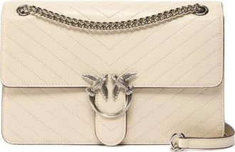 Pinko sac à bandoulière à motif de chevrons et oiseaux - Blanc