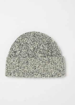 Lardini Gerippte Beanie-M&uuml;tze aus reiner Wolle mit Umschlag