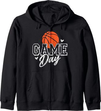 Trendy Apparel Game Day Sports Hearts Basketball Kapuzenjacke
