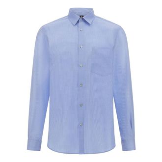 Boggi Milano Homme, Chemises, Bleu, Taille: XL Chemise Regular &agrave; Rayures en Popeline de Coton