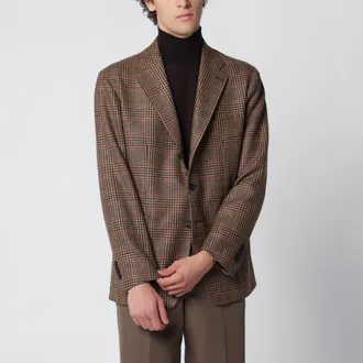 Tagliatore Braune Einreiherjacke mit Prince-of-Wales-Muster