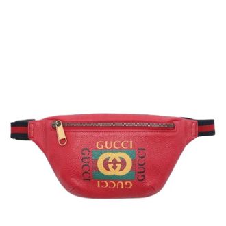 Gucci Pre-owned Bedruckte Leder G&uuml;rteltasche - - Pre-owned - Damen - Rot - ONE SIZE