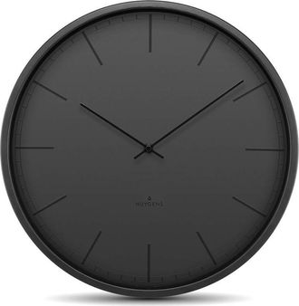Huygens Tone Index 35cm Schwarze Wanduhr Geräuschloses Quarzwerk
