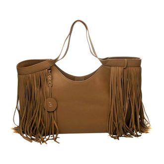 Tosca Blu Femme, Sacs, Brun, Taille: ONE Size Shopper &agrave; franges
