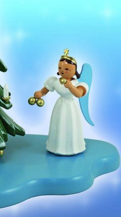 Blank Langrockengel mit Weihnachtskugeln, farbig