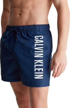 Calvin Klein Herren Badeshorts Medium Drawstring Mittellang, Blau (Signature Navy), L