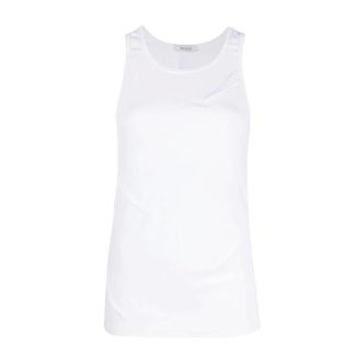 Gauch&egrave;re D&eacute;bardeur sans manches - Femme - Tops - Blanc - Taille: 36 FR