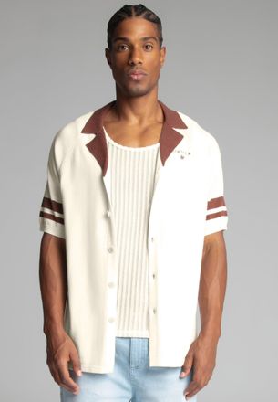 Siksilk Herrenhemd Ecru XS