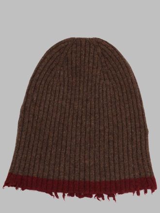 Uma Wang UK0051_UW067 Ribbed Cashmere Beanie - Brown