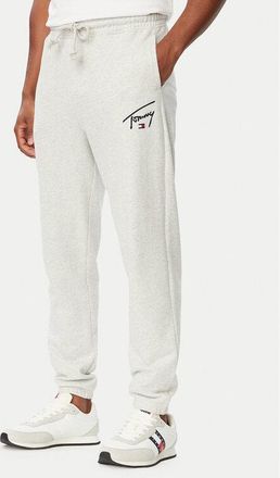 Tommy Jeans Jogginghose DM0DM23593 Hellgrau Regular Fit