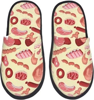 Generic Hiver Pantoufles Jambon, Saucisse, Poulet R&ocirc;ti Chaud Slippers Peluche Chaussons Maison Pour Chambre Spa Automne M
