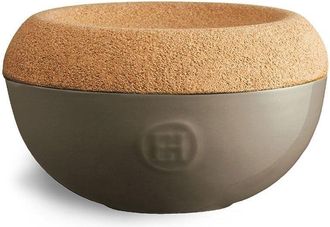 Emile Henry EH958761 Salzdose, Keramik, Silexgrau, 14,6 x 14,6 x 8,6 cm