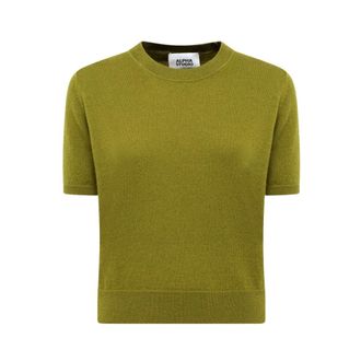 Alpha Studio Kurz&auml;rmeliger Rundhals-Strick - - Knitwear - Damen - Gr&uuml;n - M