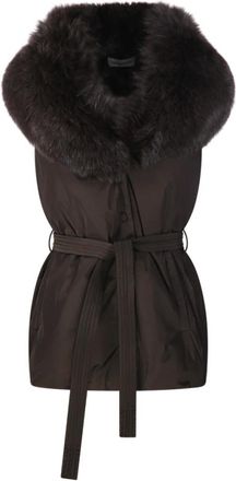 Yves Salomon Gilet 75 cm - Femme - Vestes - Brun - Taille: 42 FR