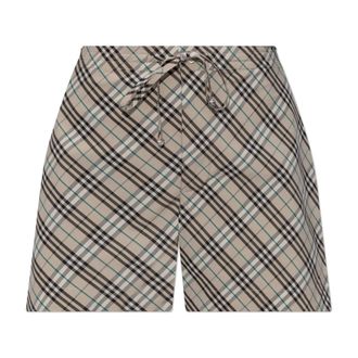 Burberry Femme, Shorts, Beige, Taille: 36 FR Short Vintage à Carreaux avec Cordon de Serrage