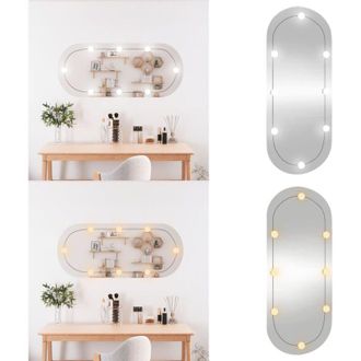 vidaXL Vidaxl - Wandspiegel mit LED-Leuchten 40x90 cm Glas Oval - Wandspiegel - LED-Spiegel - Dekospiegel - Badspiegel - Wohnzimmerspiegel - Home & Living