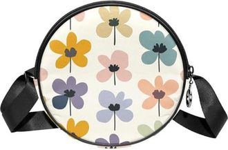 Generic Sac &agrave; bandouli&egrave;re circulaire pour femme, petit sac &agrave; bandouli&egrave;re simple avec fermeture &eacute;clair, bretelles r&eacute;glables, sac &agrave; main rond d&eacute;contract&eacute; pour f