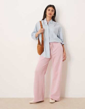 Abercrombie & Fitch Essential - Pantalon de jogging ample en molleton - Rose