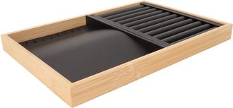 Brrnoo Schmucktablett, Stapelbarer, Kratzfester, Sch&uuml;tzender Schmuckschubladeneinsatz mit Hochwertigem Kunstleder, f&uuml;r Ohrringe, Halsketten, Armb&auml;nder, Ringe