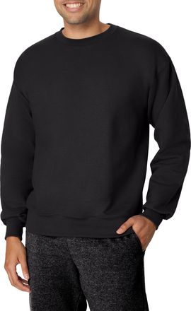 Hanes Herren-Sweatshirt, schweres Fleece, Rundhalsausschnitt, Pullover f&uuml;r Herren, Schwarz, Small