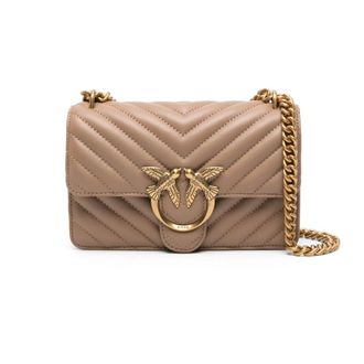 Pinko Pinko, Femme, Sacs, Beige, Taille: ONE Size Sac à bandoulière beige Chevron Love Birds