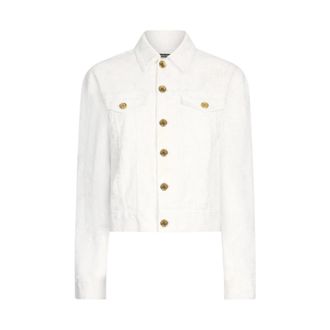 Roberto Cavalli Denimjacke mit goldenen Kn&ouml;pfen - - Jackets - Damen - Wei&szlig; - XS