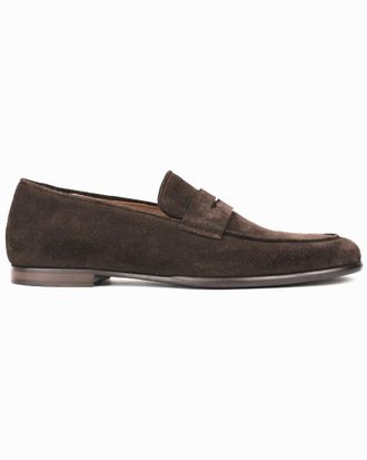 Schuhe & Handwerk Handgefertigte Penny Loafer aus Veloursleder in