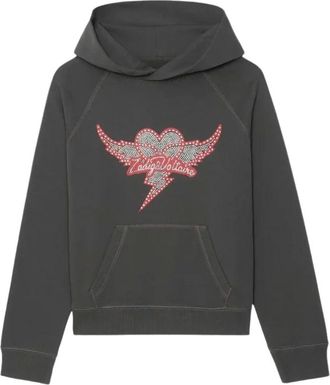 Zadig&Voltaire Femme, Sweatshirts et sweats &agrave; capuche, Gris, Taille: 38 FR Georgy Sweat &agrave; capuche